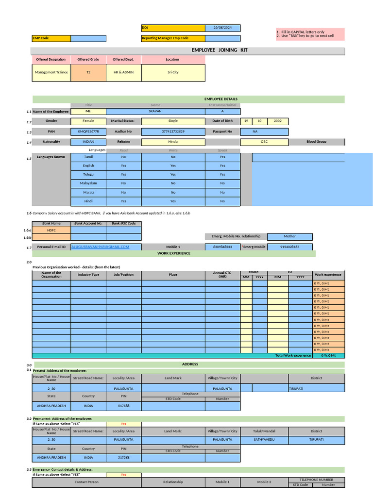 Employee Joining Kit 2024 | PDF