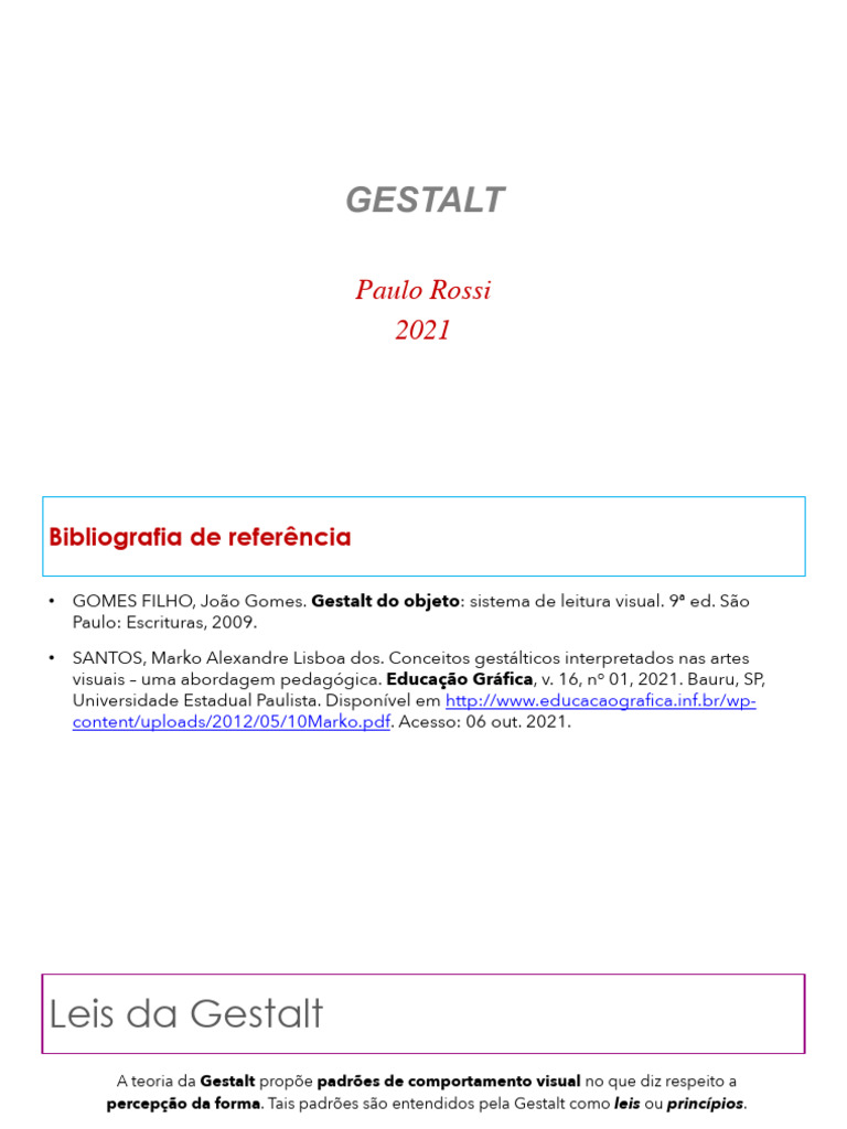 Leis da Gestalt na Percepção Visual | PDF