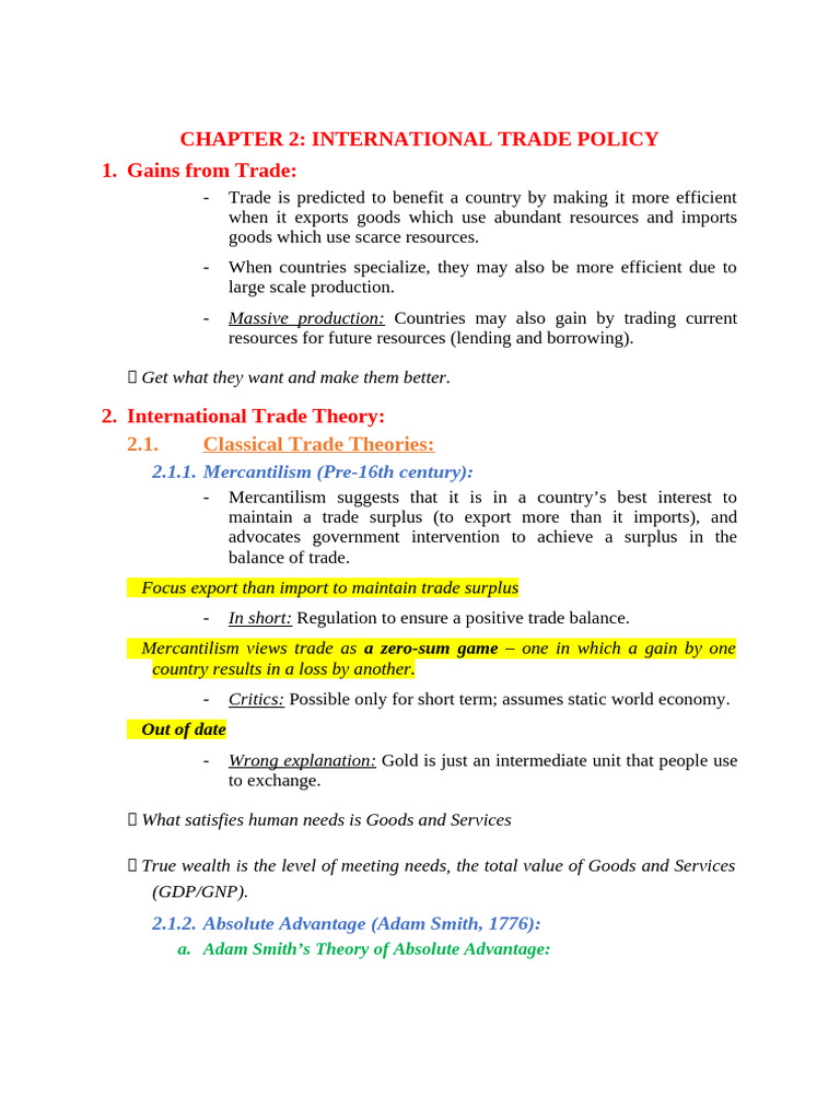 International Trade Policy Insights | PDF | Comparative Advantage ...