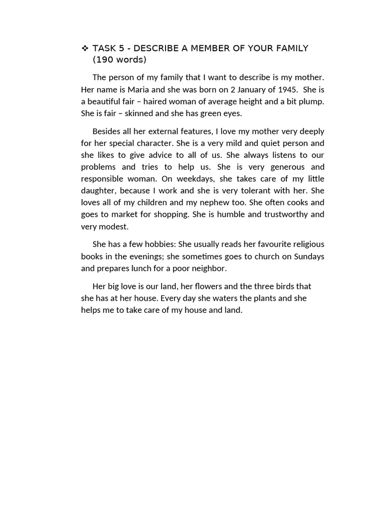 1.describe A Member of Family | PDF