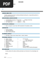 12th Pass Resume Format | PDF
