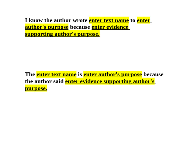Authors Purpose Sentence Stems C6mzhC2 | PDF