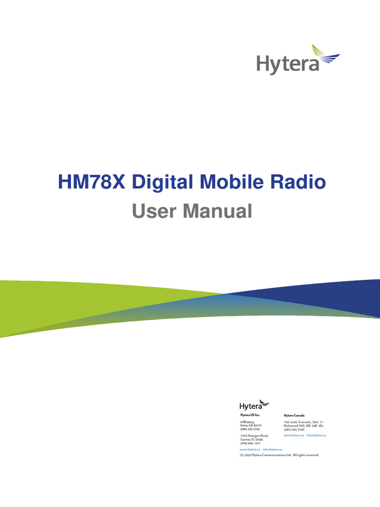 HM78X Digital Mobile Radio Manual | PDF | Electromagnetic Interference ...