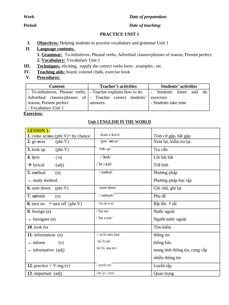 Unit 1 English in The World | PDF