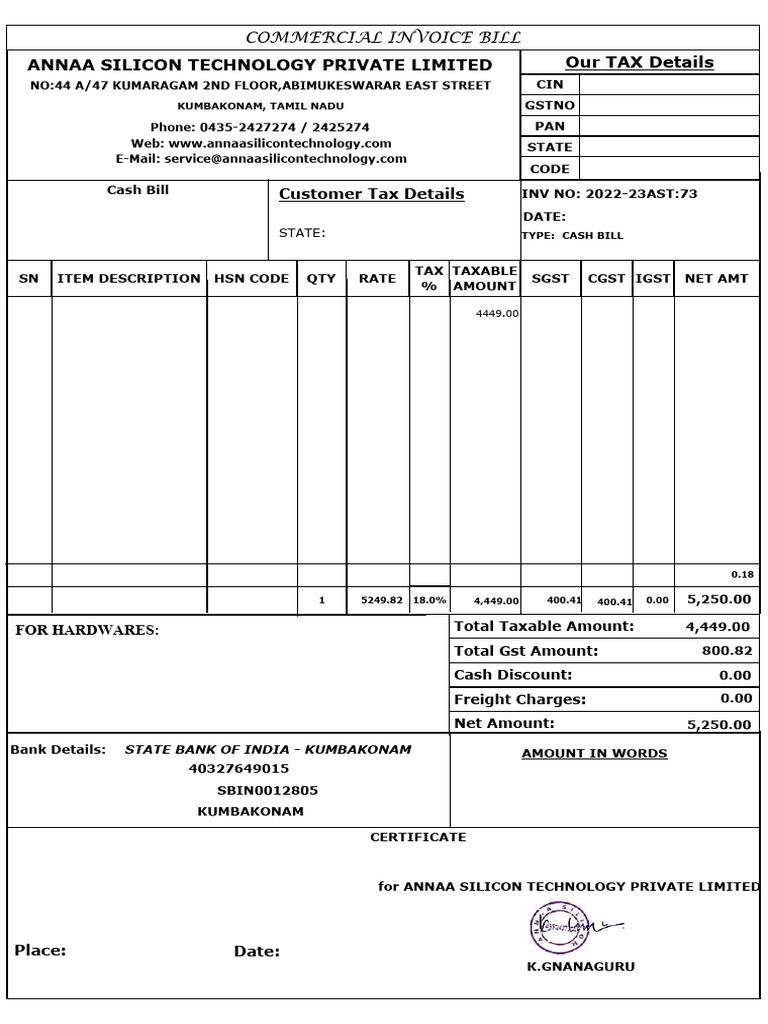 Cash Bill for Domain Transfer Services | PDF | Economies | Taxation