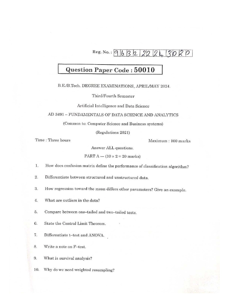 Fdsa Univ QP Am 24 | PDF