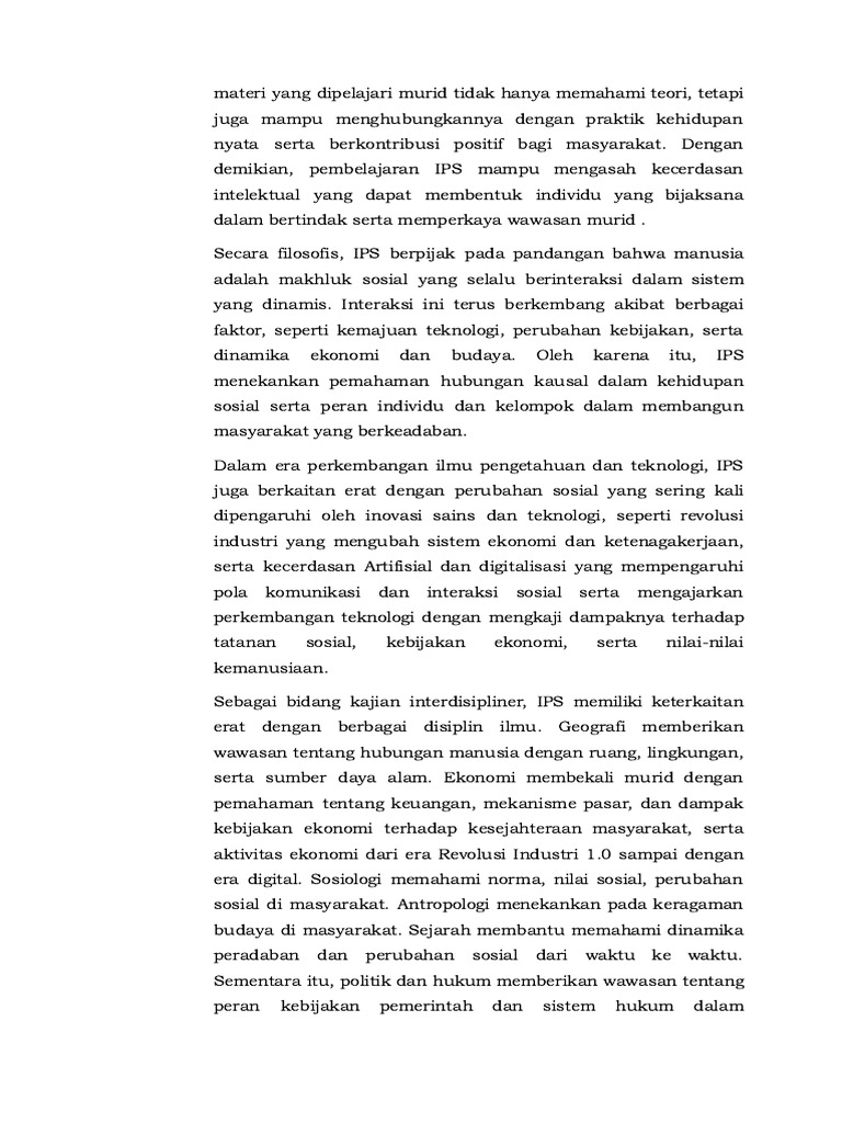 Pembelajaran IPS: Keterampilan dan Konsep | PDF