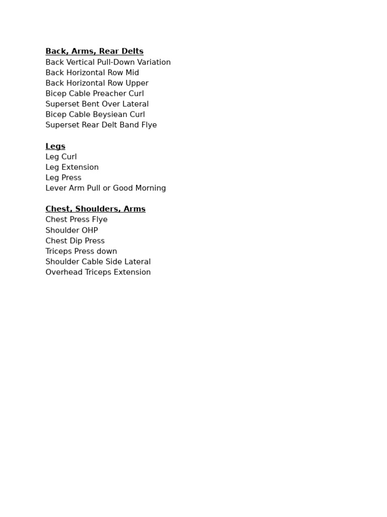 Dozer Pull Legs Push | PDF