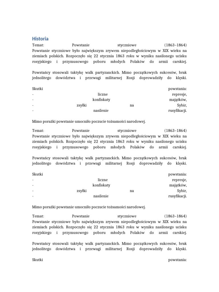 Historia Notatka 3 | PDF