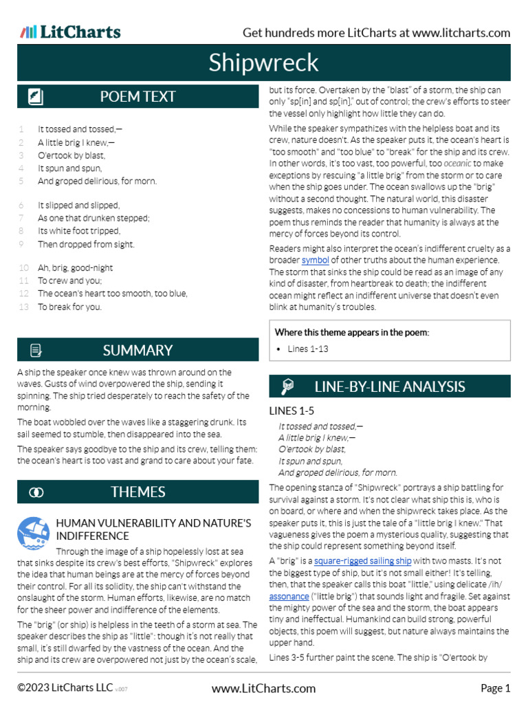 Analysis of Dickinson's "Shipwreck" Poem | PDF | Emily Dickinson | Poetry