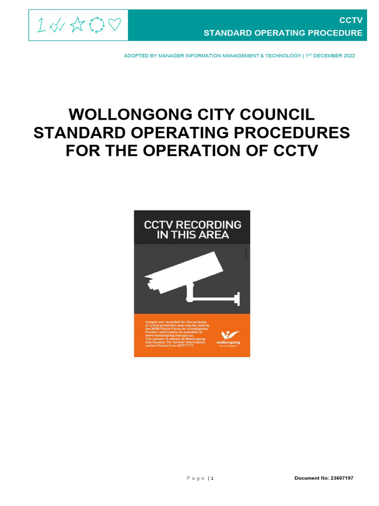 Wollongong CCTV Operating Procedures | PDF | Closed Circuit Television ...