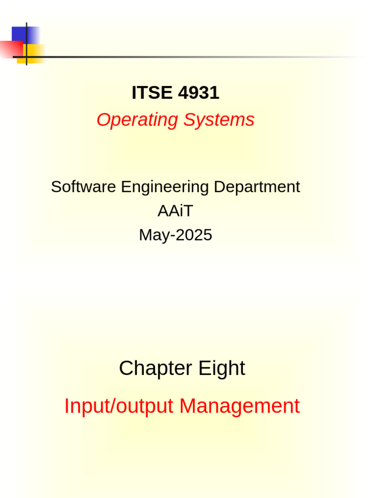 Chapter 8 - InputOutput Management | PDF | Input/Output | Operating System