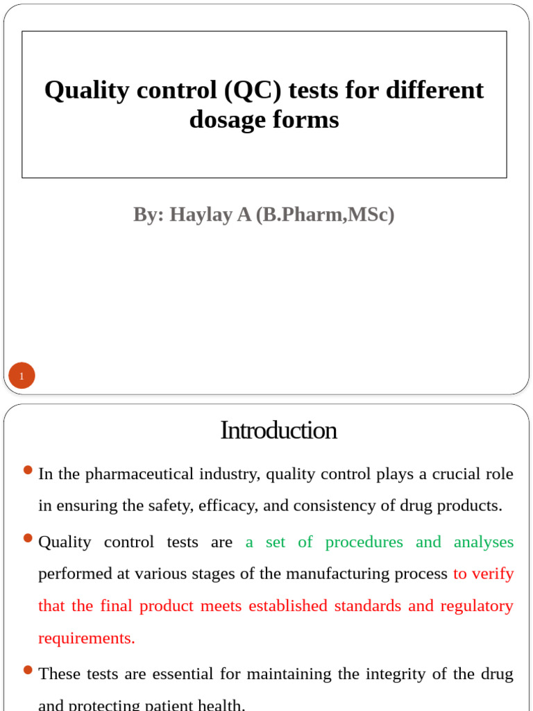 Quality Control Tests for Tablets and Capsules | PDF | Tablet (Pharmacy ...