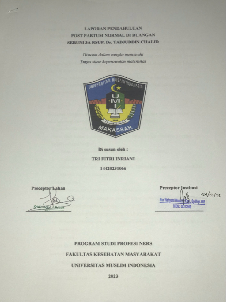 Pemulihan Pasca Persalinan: Post Partum | PDF