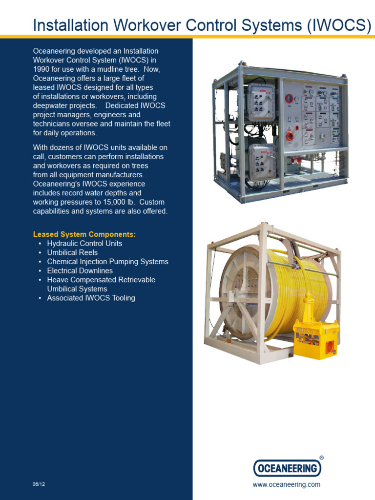 Installation Workover Control Systems (IWOCS) - Oceaneering | PDF | Pump