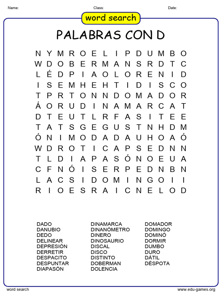 Palabras Con D | PDF
