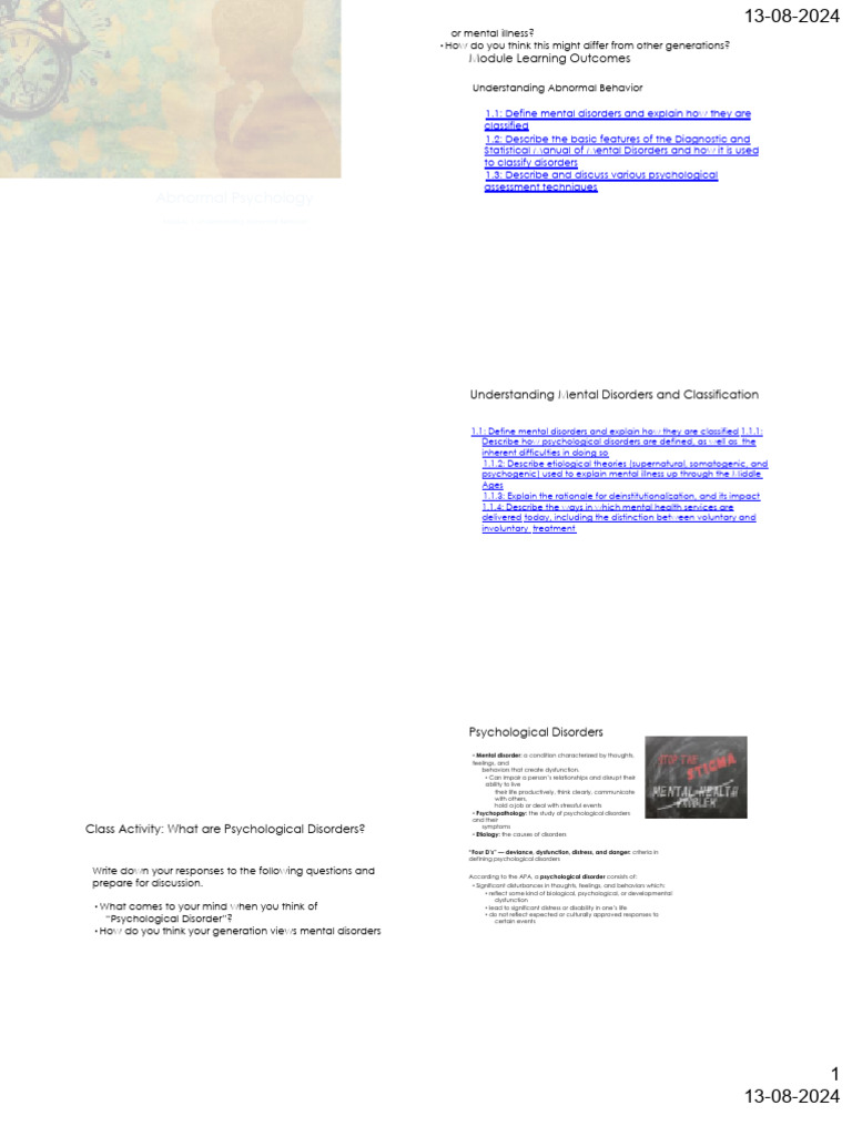 Understanding Abnormal Psychology | PDF | Mental Disorder | Dsm 5