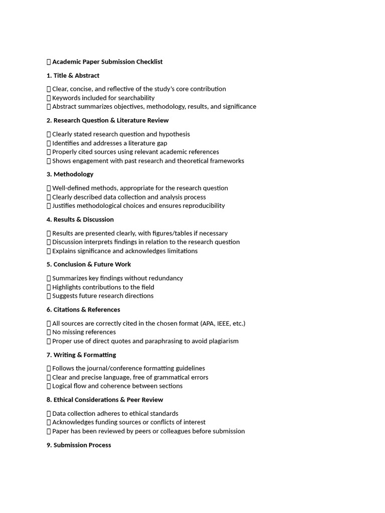 Academic Paper Submission Guide | PDF