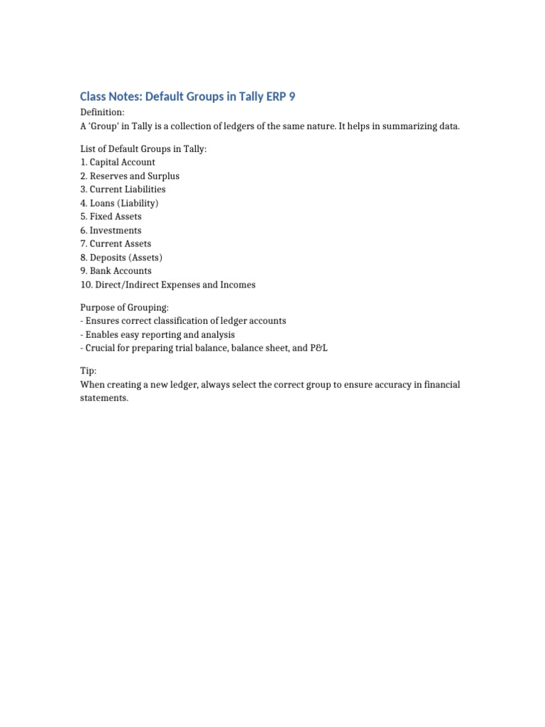 Tally Advanced Document 2 | PDF