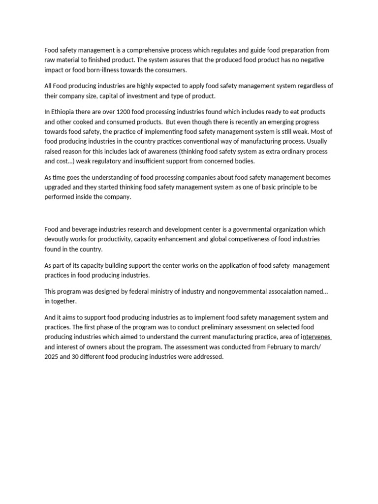 Food Safety | PDF