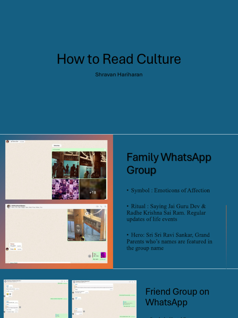 How To Read Culture - Shravan Hariharan - Section B - 100 | PDF