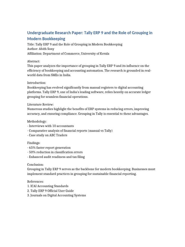 Tally Scribd Quality Document 3 | PDF