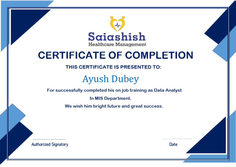 Certificate of Completion Ayush | PDF