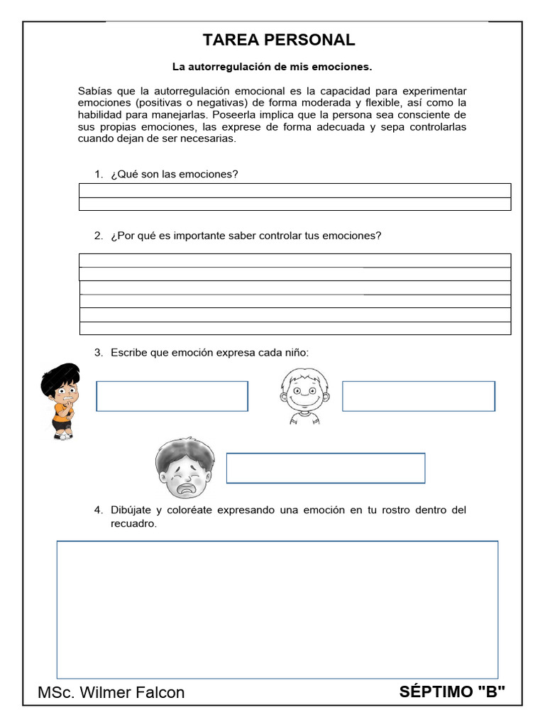 Autorregulación Emocional en Niños | PDF
