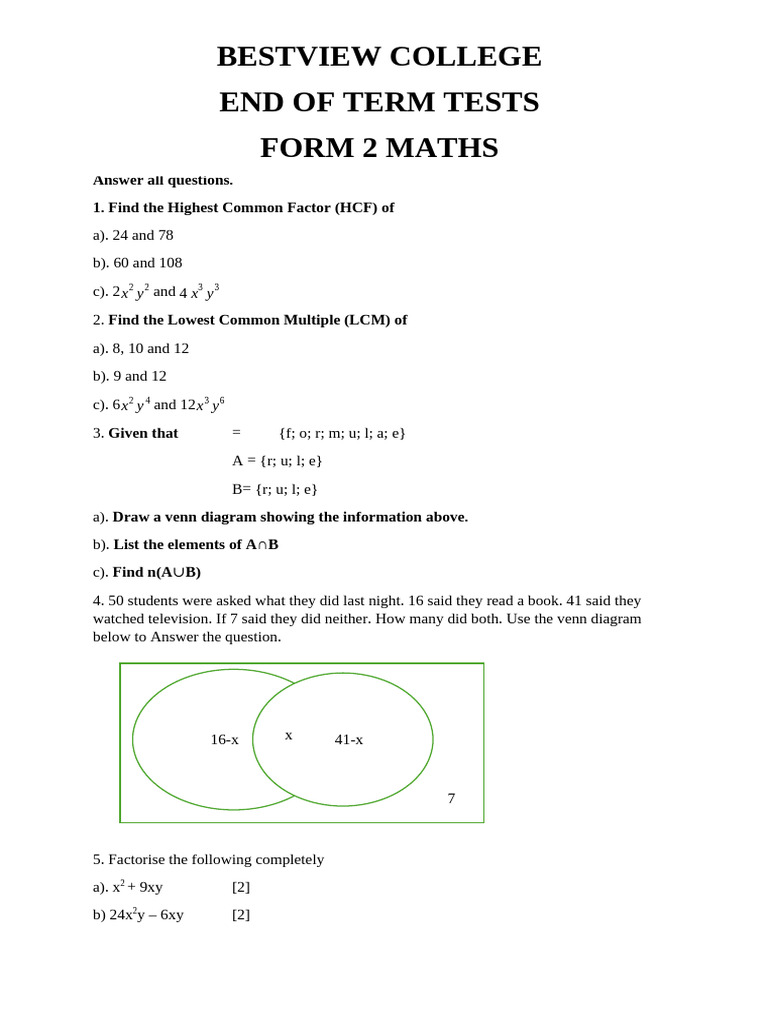 End of Term Secondary Tests | PDF | Debits And Credits | Natural ...