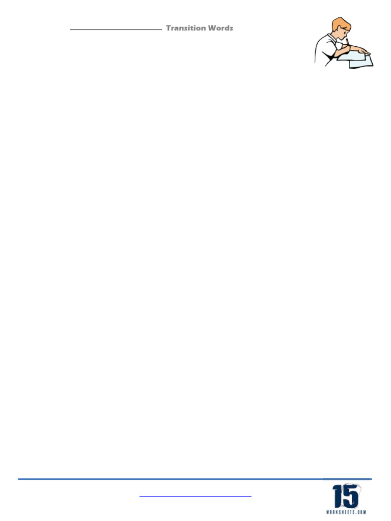 Transition Words Practice Worksheet | PDF