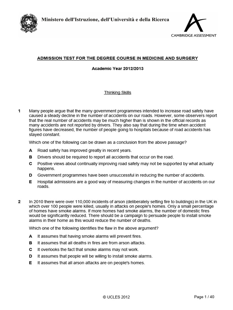 IMAT 2012 Past Paper | PDF | Gene | Ion