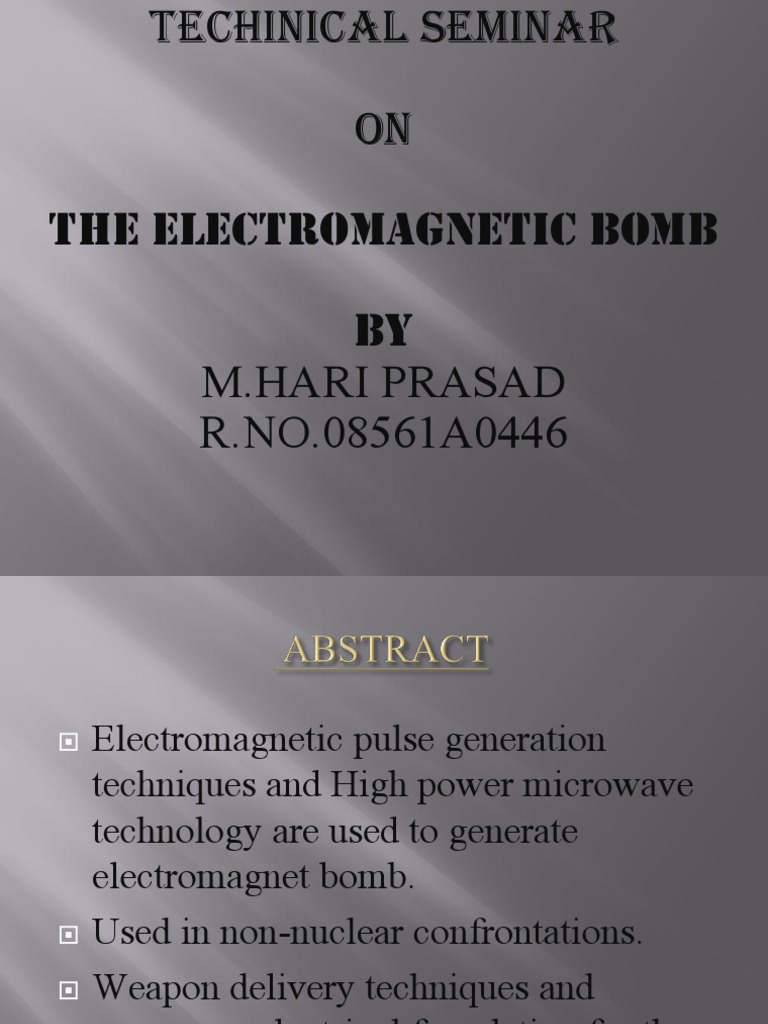 Electromagnetic Bomb Technology Overview | PDF | Magnetohydrodynamics ...