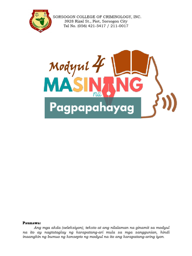 Masining Na Pagpapahayag Diskurso | PDF