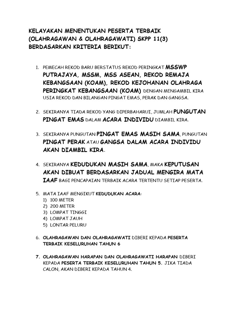 Kelayakan Menentukan Peserta Terbaik SKPP 11 (3) 2025 | PDF