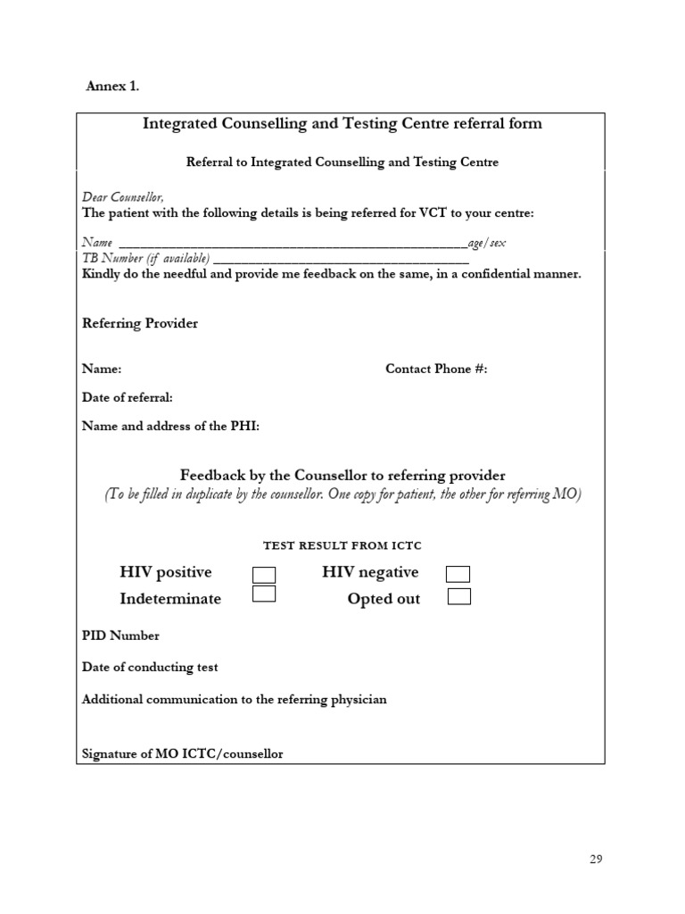 6193253928referral Form RNTCP To Ictc | PDF