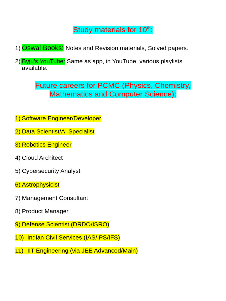 10th and Career After 10th | PDF | Academic Degree | Educational Stages