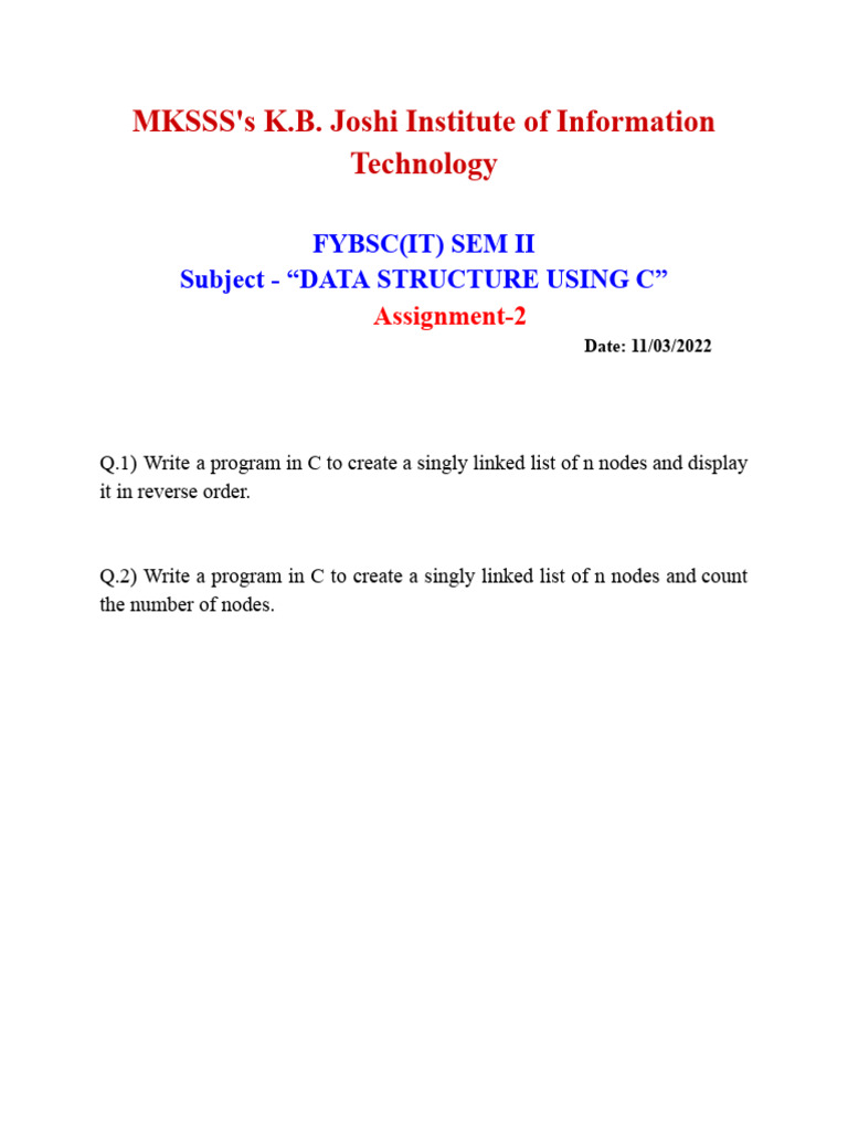 Lab Assignment-2 | PDF