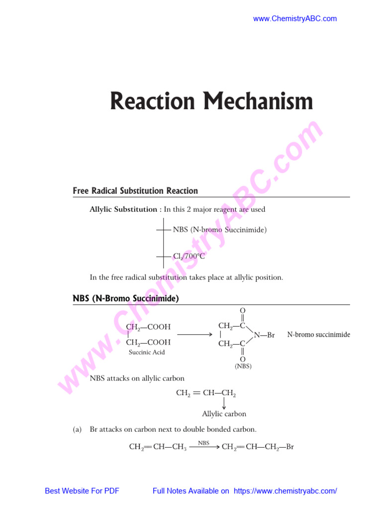 Free Radical Substitution Reactions Explained | PDF | Chemical ...