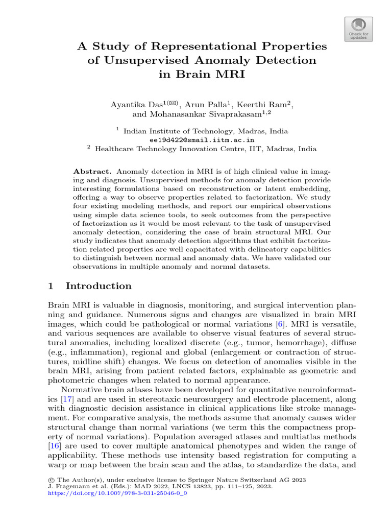 Unsupervised Anomaly Detection in Brain MRI | PDF | Applied Mathematics