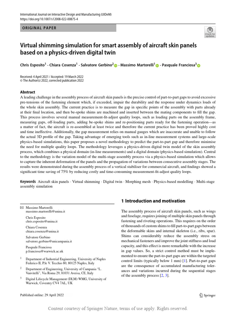 Virtual Shimming for Aircraft Assembly Efficiency | PDF | 3 D Computer ...