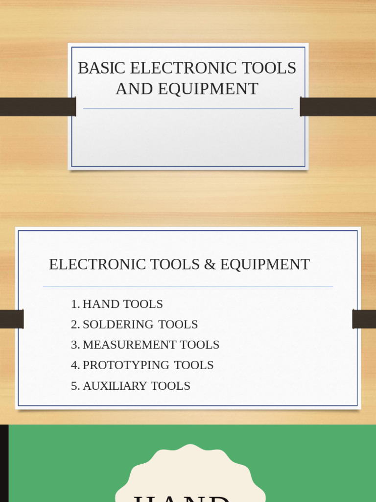 Lesson 5 Basic Electronic Tools and Equipment | PDF | Screw | Soldering