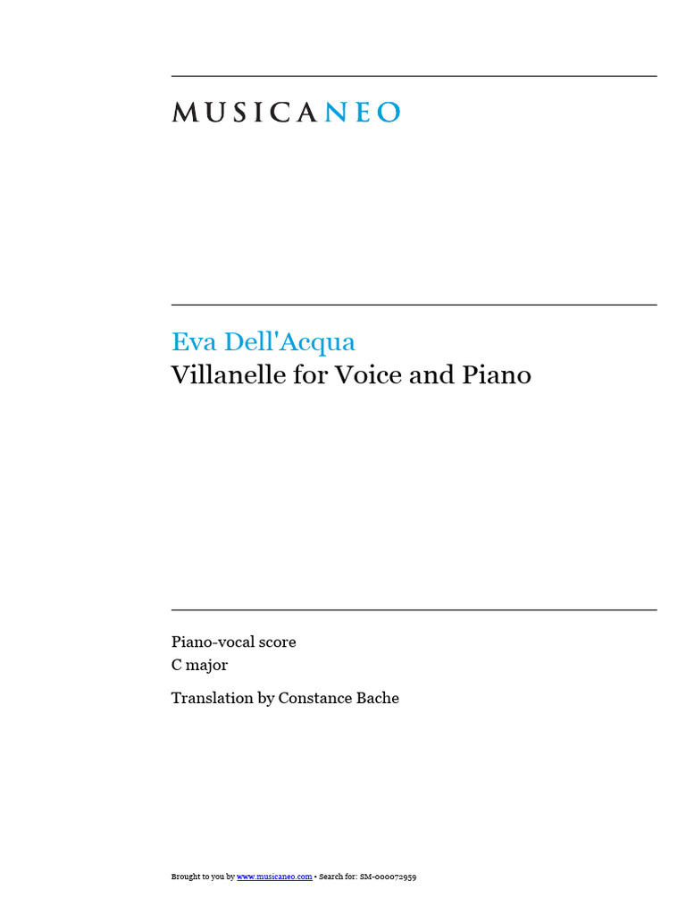 Villanelle - C Major - Eva Dell'acqua | PDF