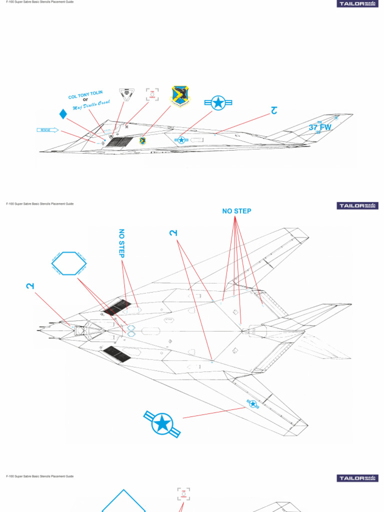 F-117 Nighthawk Basic Stencils Placement | PDF