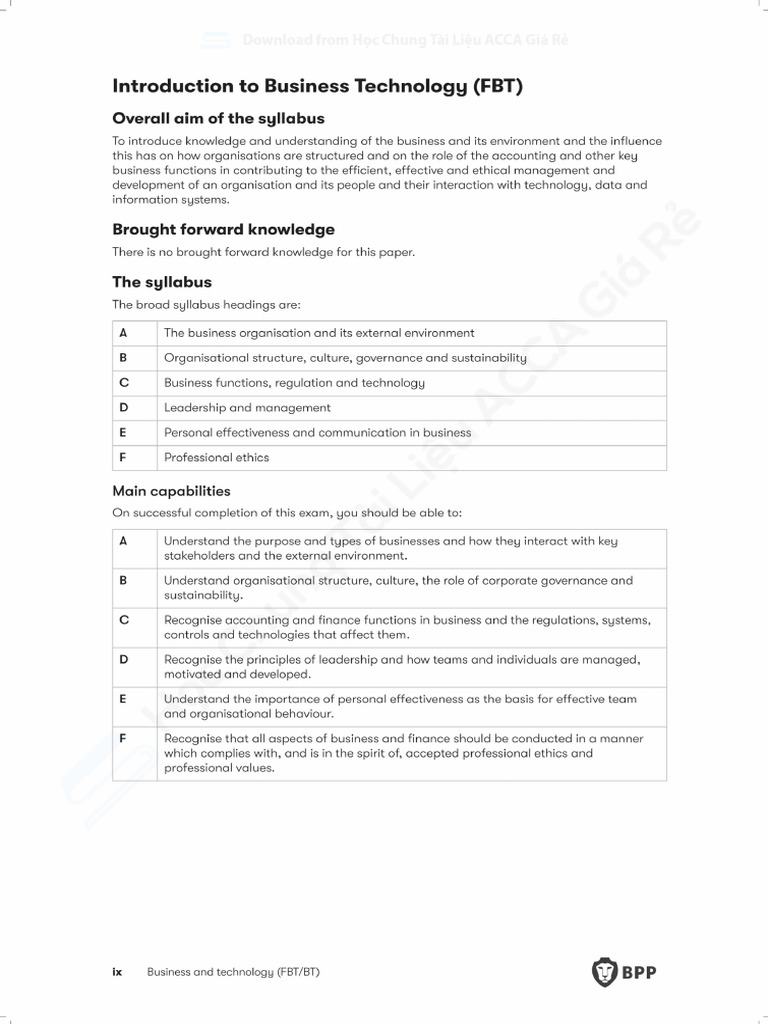 F1 BPP Workbook 2024 Version 2 11 20 | PDF | Governance | Knowledge