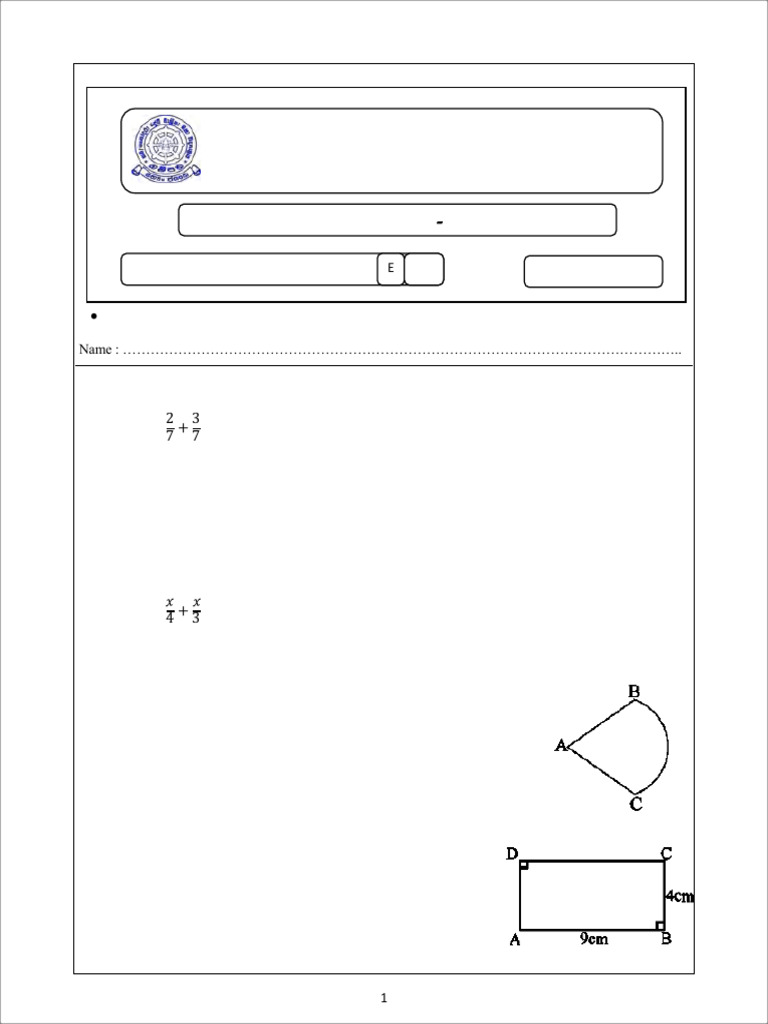 Grade 10 Maths Test Paper 2020 | PDF