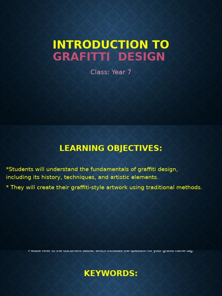 MAPEH 9: Introduction to Graffiti Design | PDF | Graffiti | Street Art