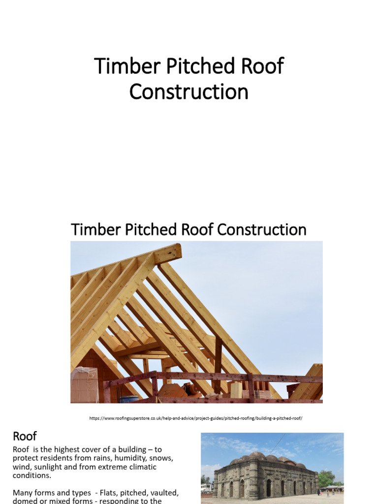 Timber Pitched Roof Construction Guide | PDF | Roof | Architectural Design