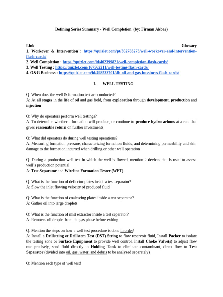 Defining Series - Well Completion | PDF | Casing (Borehole) | Shear Stress