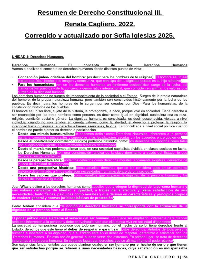 Resumen Humanos Revisado - Iglesias Sofia | PDF | Derechos humanos | Derechos