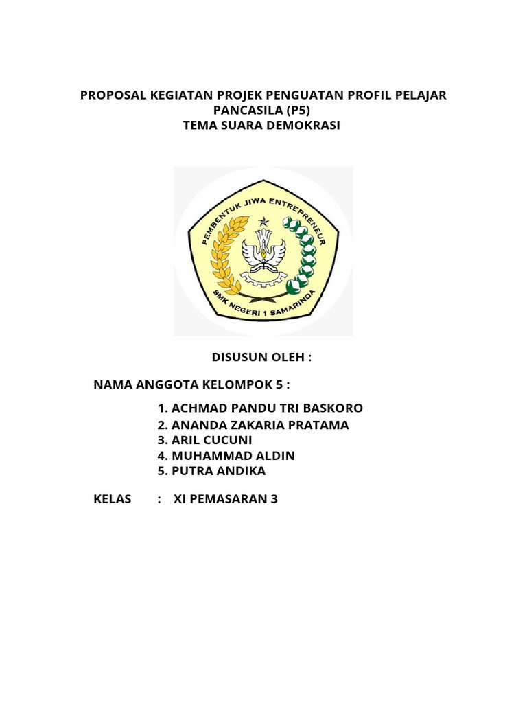 PROPOSAL P5 (Kelompok5) | PDF